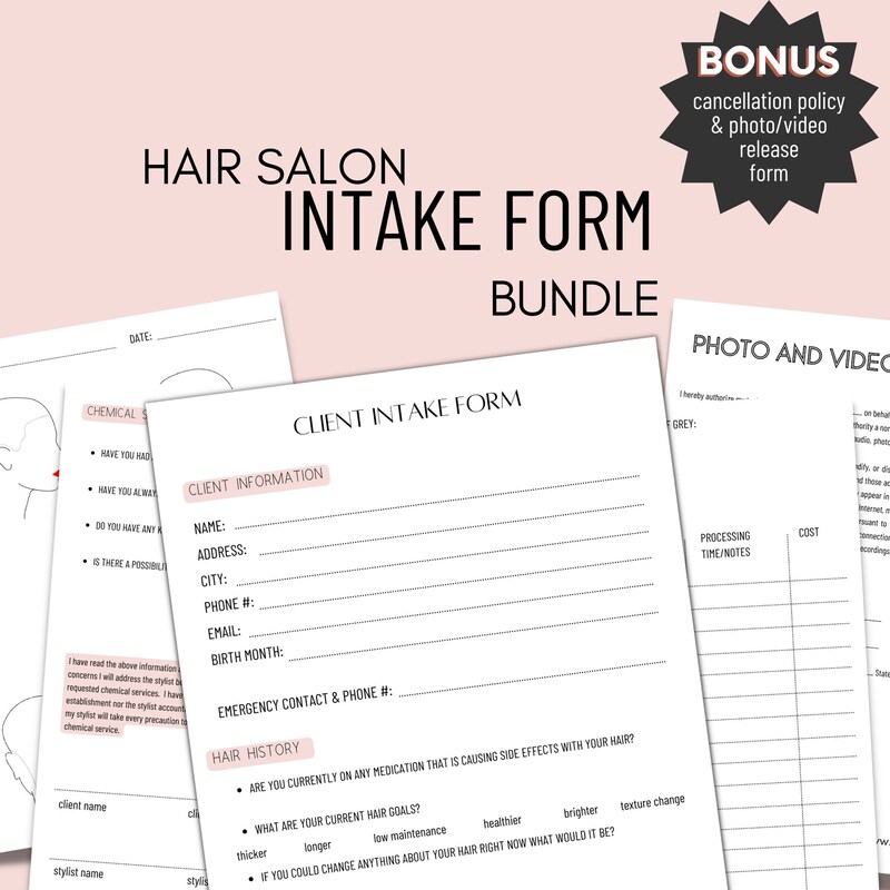 Salon Forms - Etsy