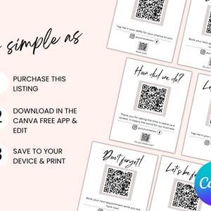 QR Code Salon Sign Template Hairdresser Qr Sign Template Esthetician QR ...