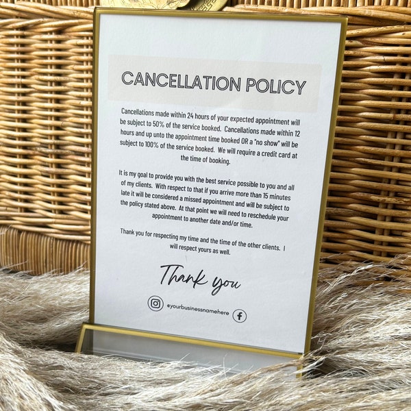 Cancel Policy Signs Hair Salon - Etsy