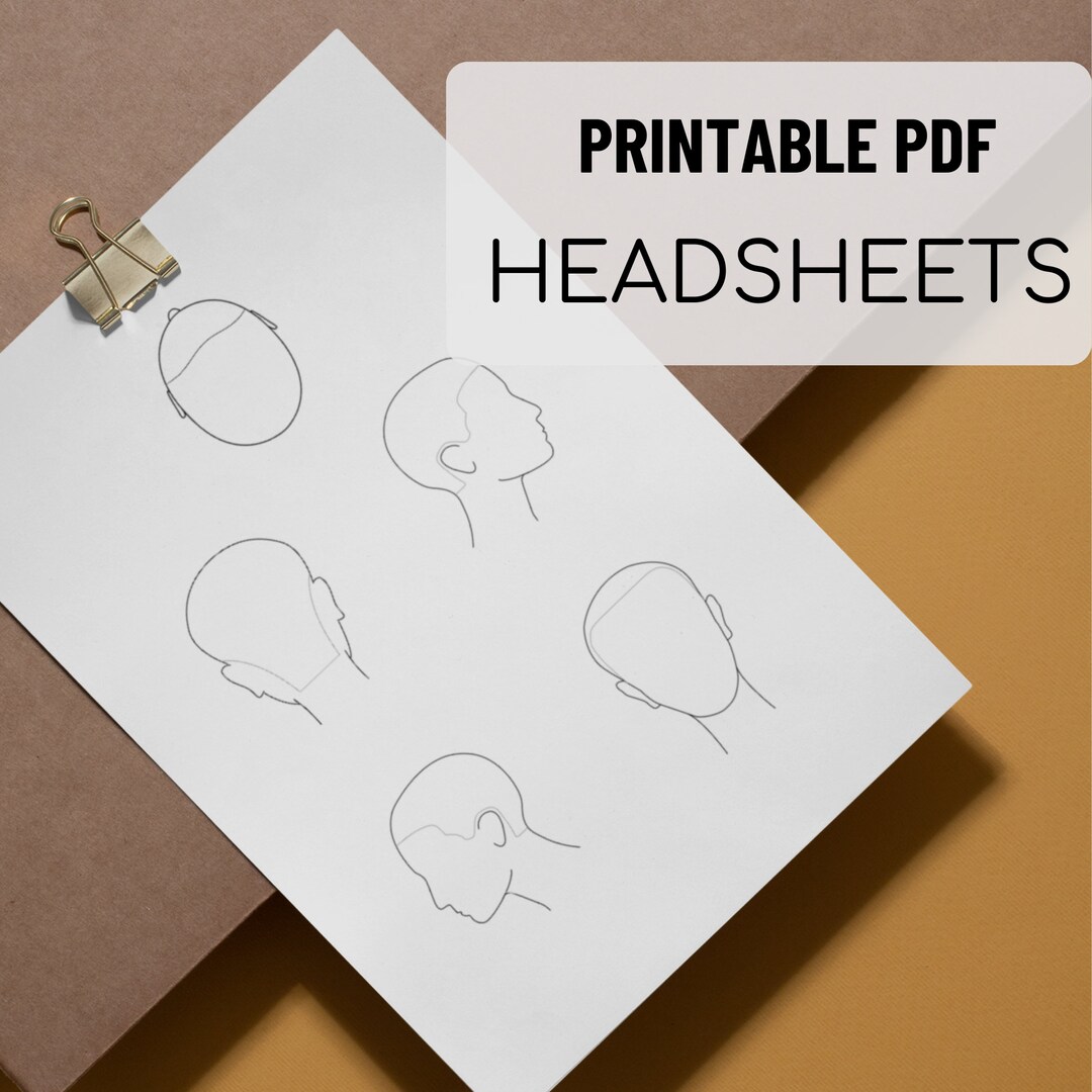 Haircutting Head Sheet Hairstylist Head Sheet Printable Blank ...