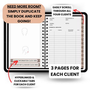 Client Record Book Hairstylist Digital Planner Salon Digital Record ...