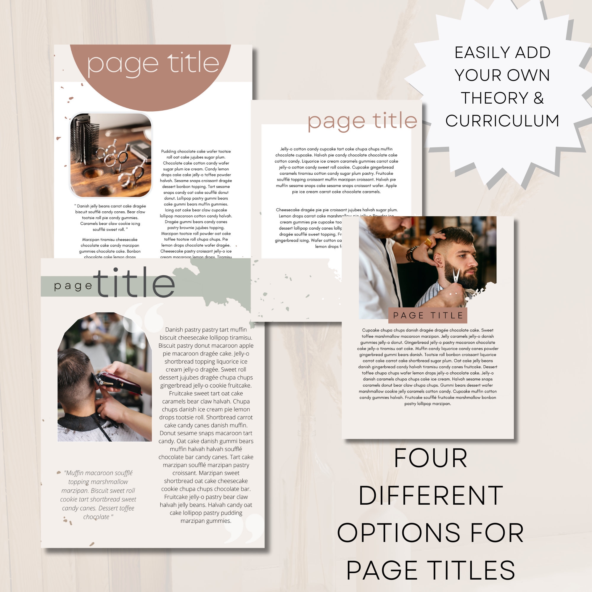 Barber Course Template Barber Instructor Class Material Barbershop ...