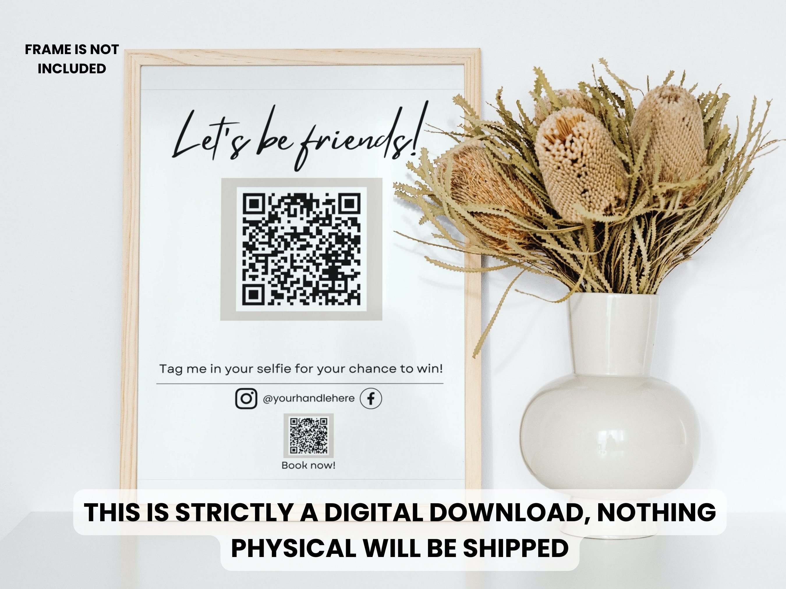 QR Code Salon Sign Template Hairdresser Qr Sign Template - Etsy