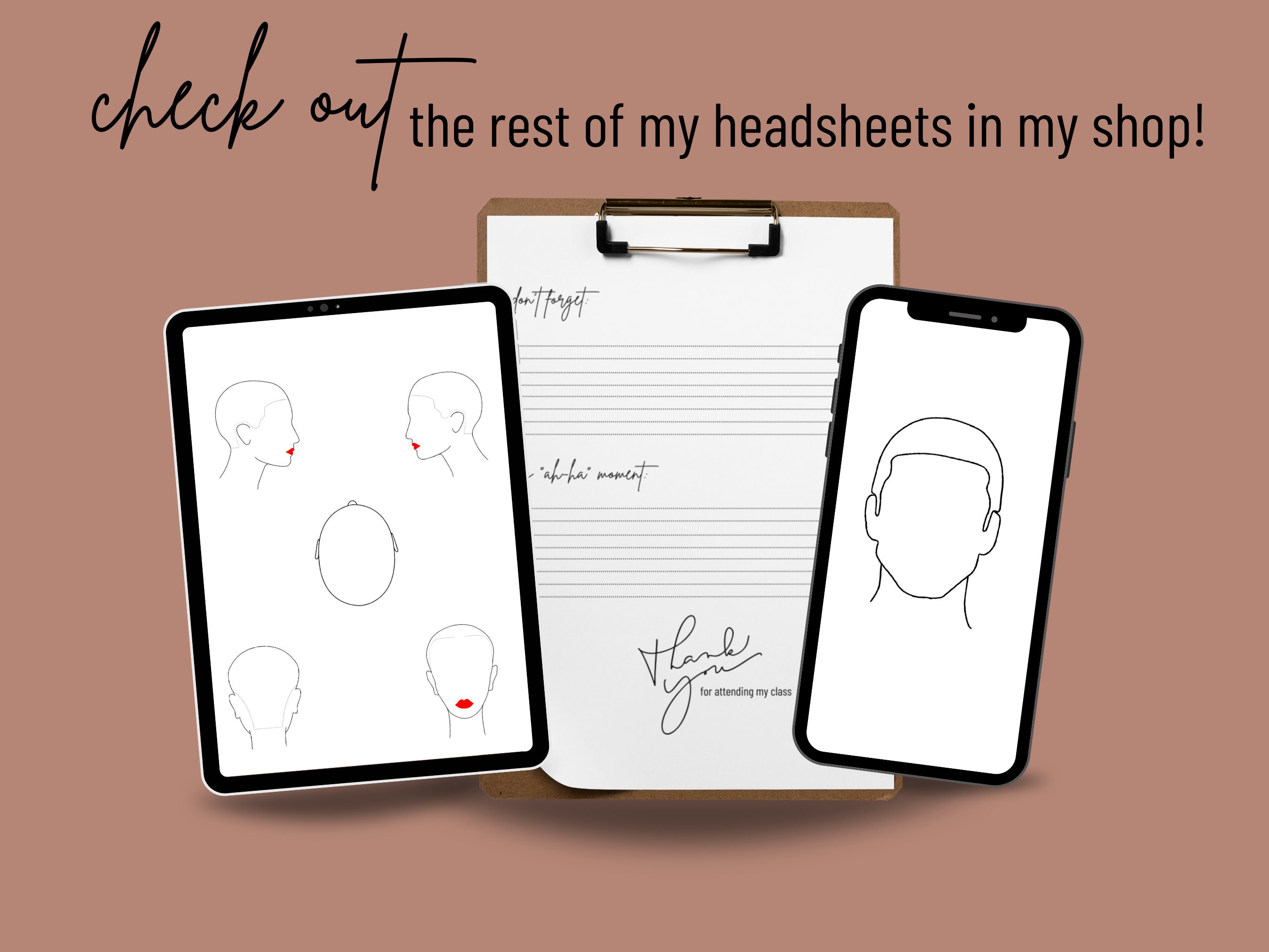 Haircutting Head Sheets Hairstylist Head Sheets Printable - Etsy