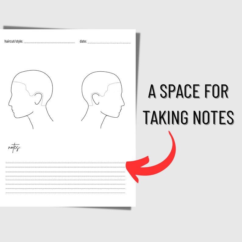 Haircutting Head Sheet Hairstylist Head Sheet Printable Blank ...