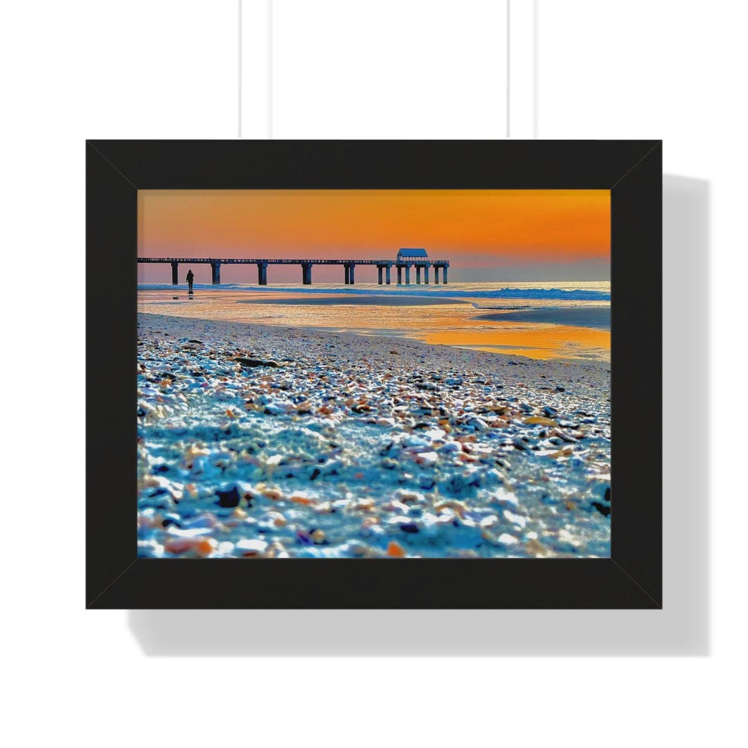 Surfside Beach Pier Sunrise Poster: SC Coastal Art, Framed Print - Etsy