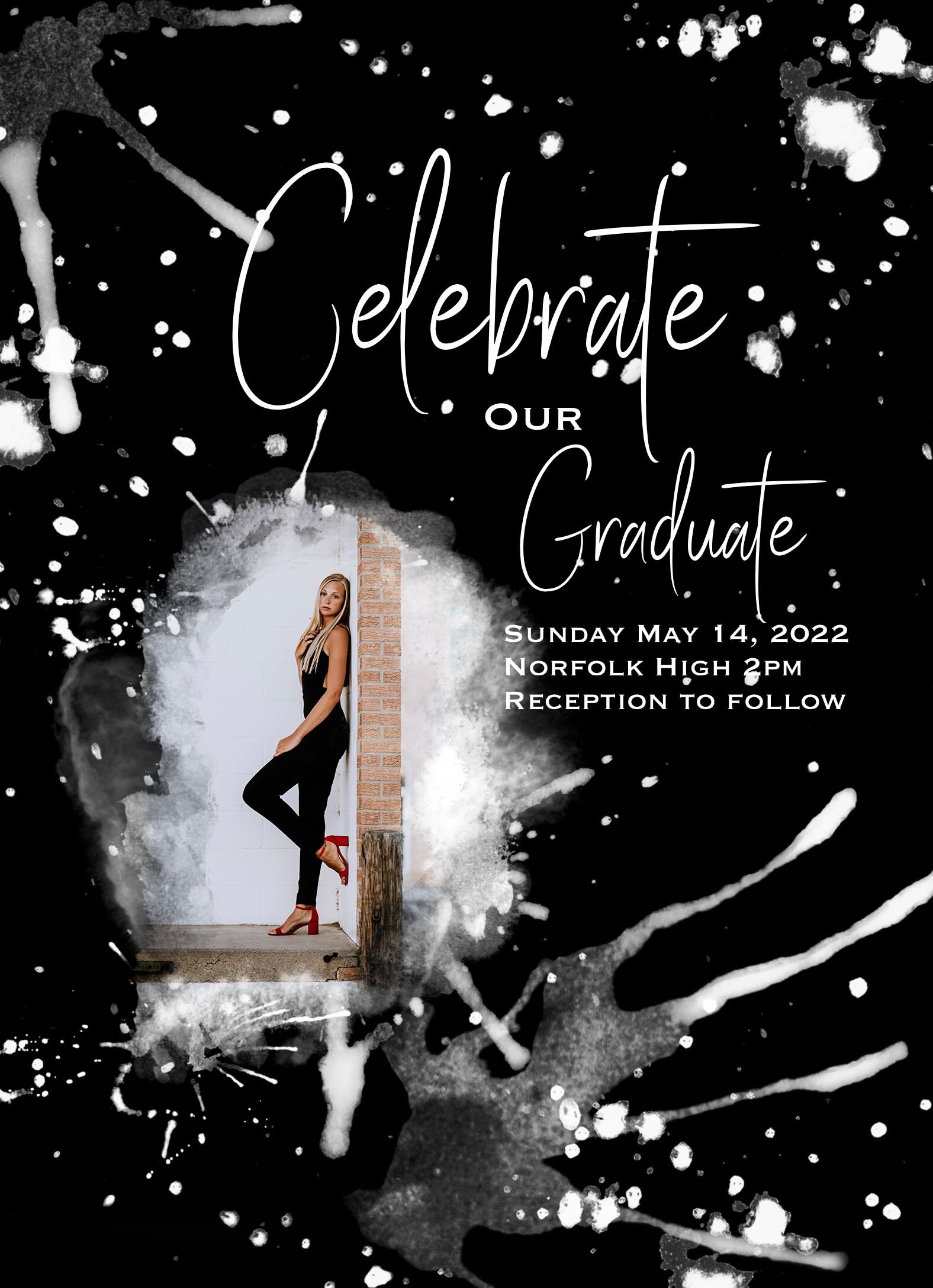 Senior Graduation Invitation Photoshop Download Template - Etsy