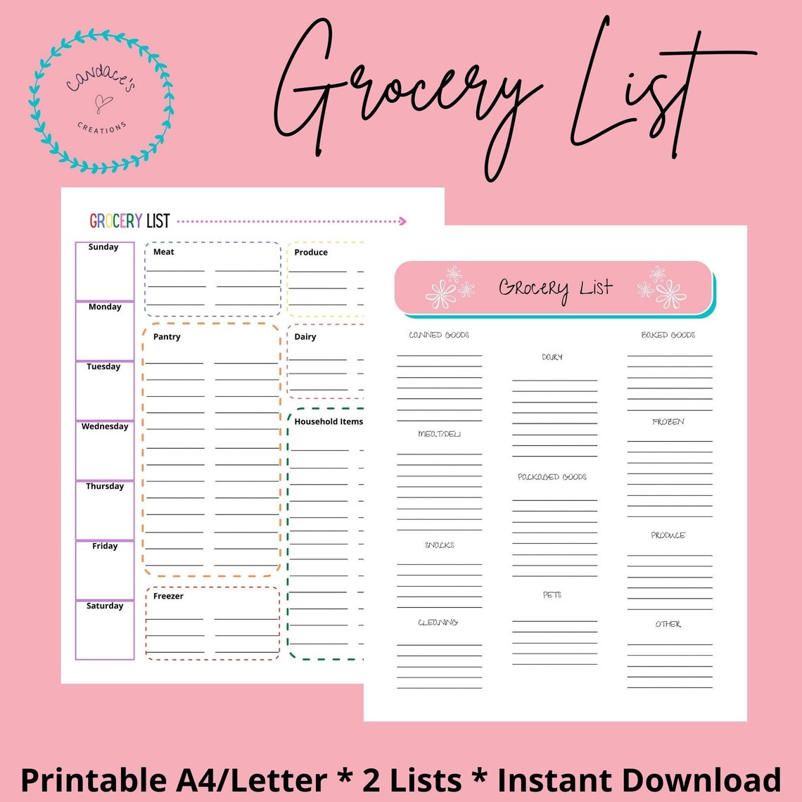 Printable Grocery List/organized List - Etsy