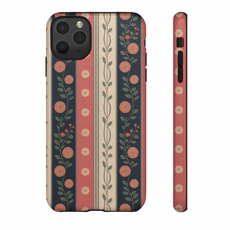 Floral iPhone Case, Botanical Art, Striped Flowers, Nature Inspired ...
