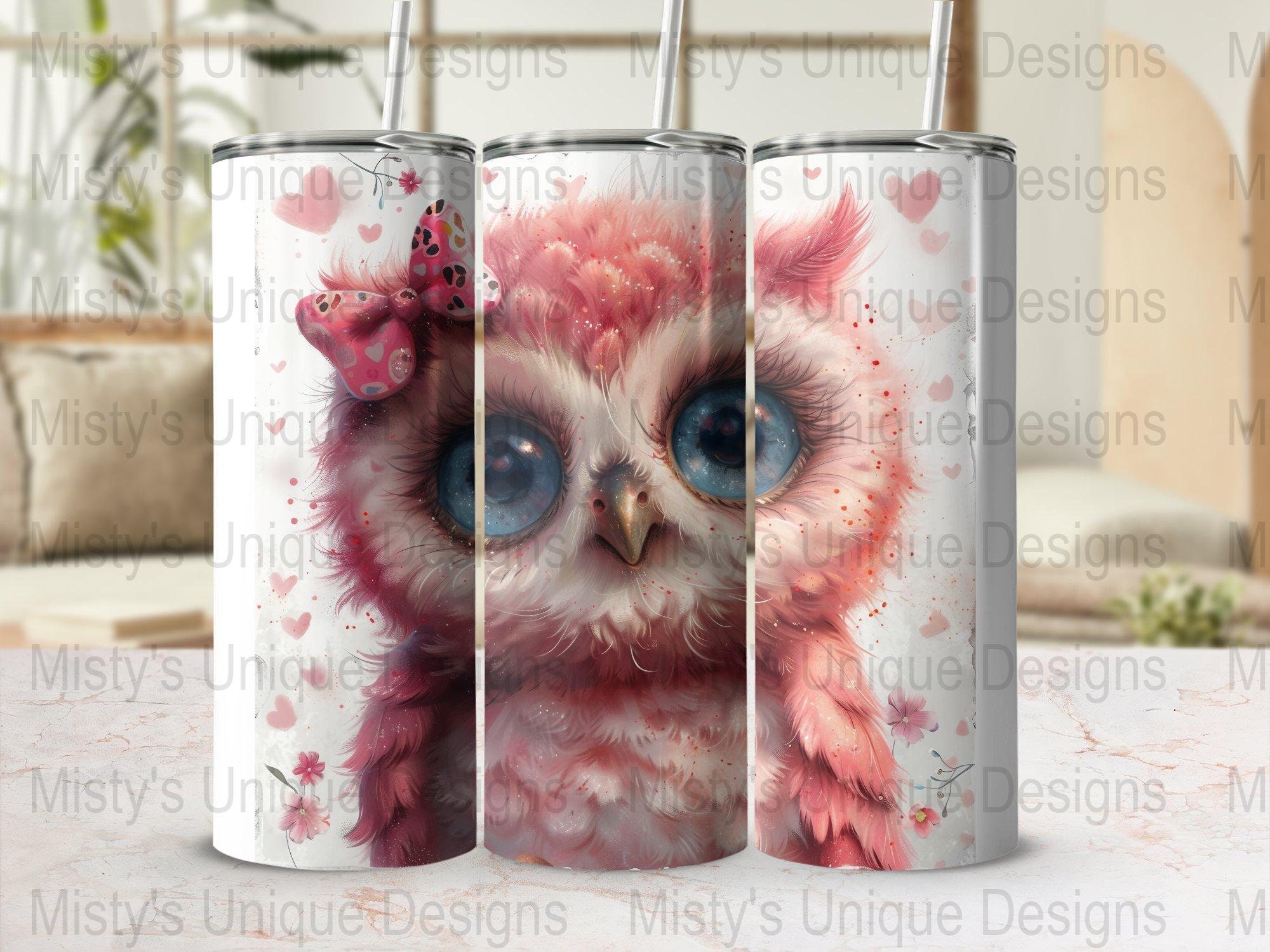 Cute Pink Owl Digital Paper, Printable PNG Download, Whimsical Animal ...