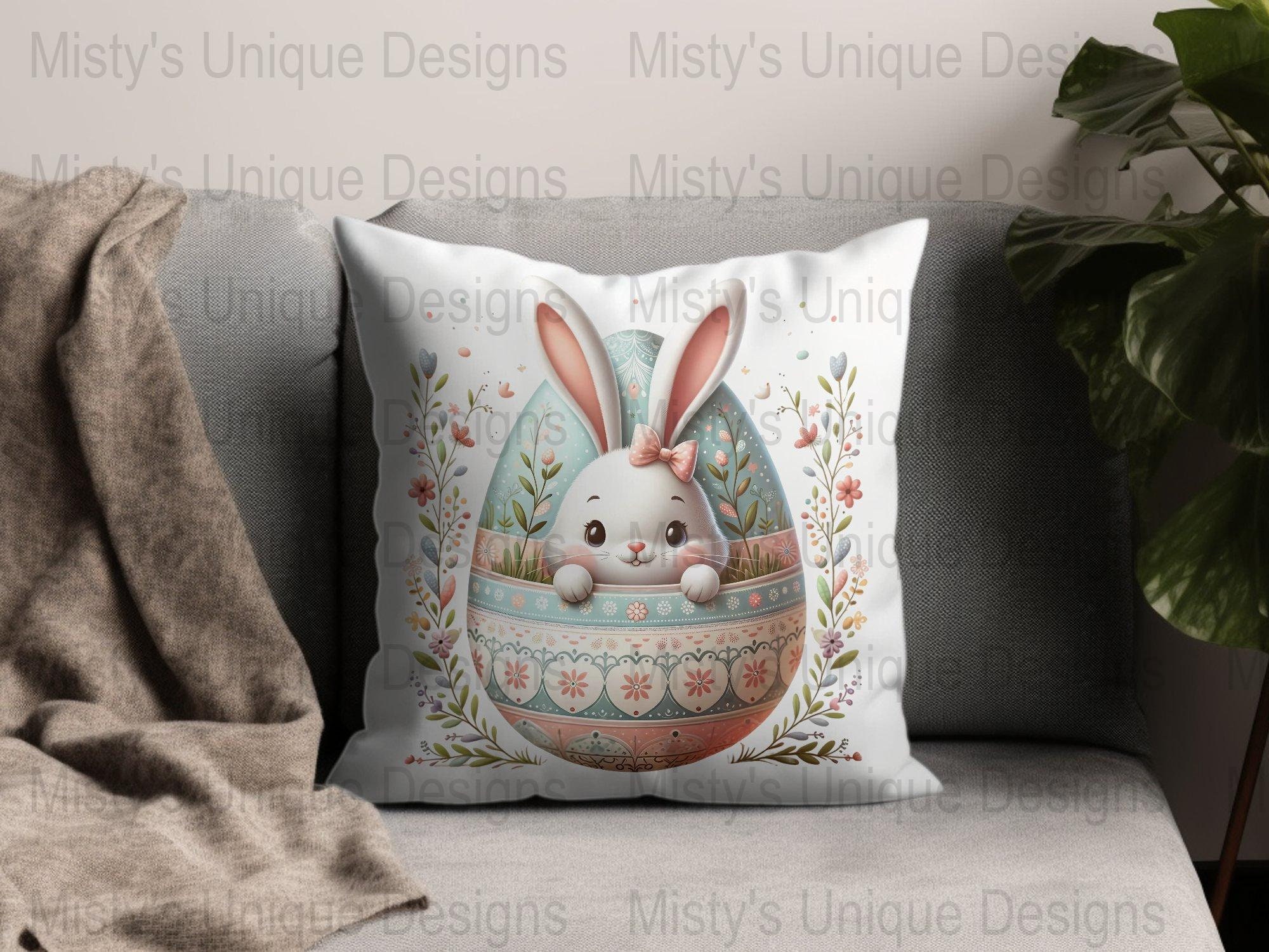Easter Bunny Clipart PNG, Cute Rabbit Digital Download, Spring Floral ...