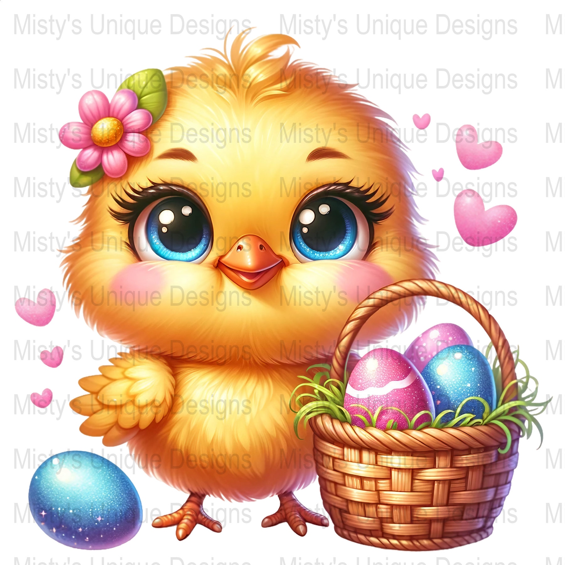 Cute Easter Chick Clipart, Digital Download, Spring Yellow Chick PNG ...