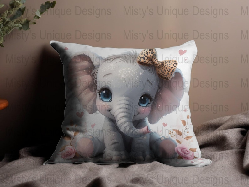 Cute Elephant Digital Paper, Nursery Decor, Baby Room Wall Art ...