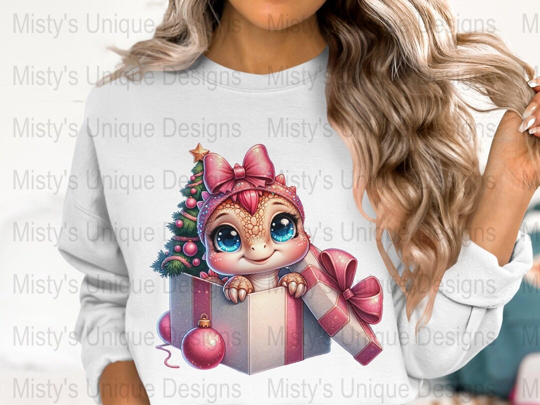 Cute Baby Dinosaur Christmas Digital Download Clipart PNG, Adorable ...