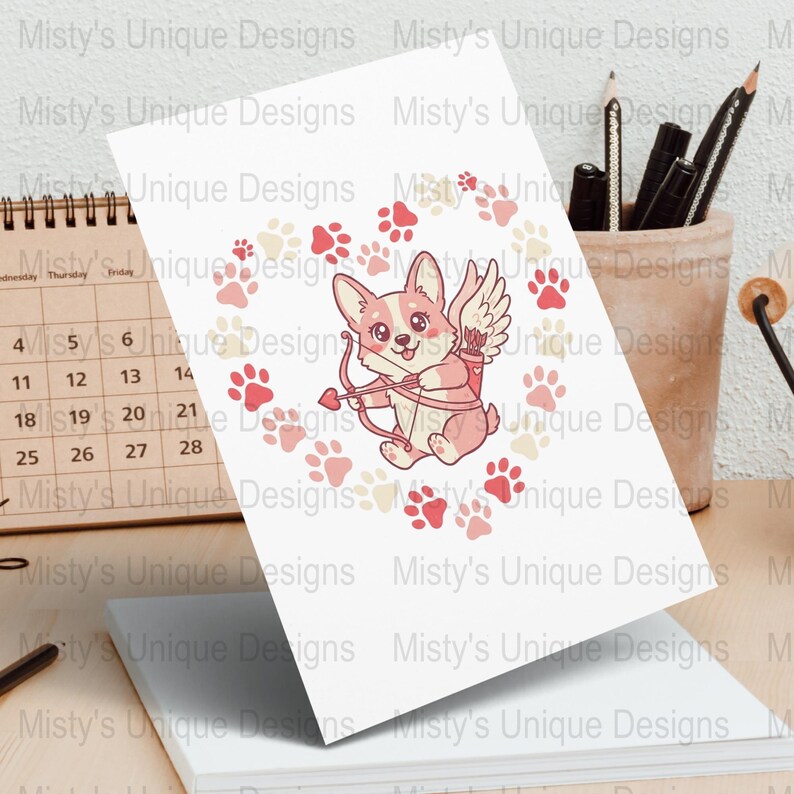 Corgi Cupid Digital, Digital Download Clipart PNG, Valentine's Day Dog ...
