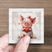 Adorable Piglet Digital Paper, Cute Pig With Heart Illustration PNG ...