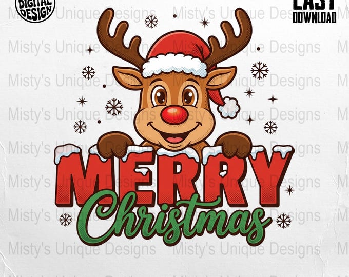 16 PNG Cute Reindeer Clipart – Christmas PNG – Holiday Digital Download ...