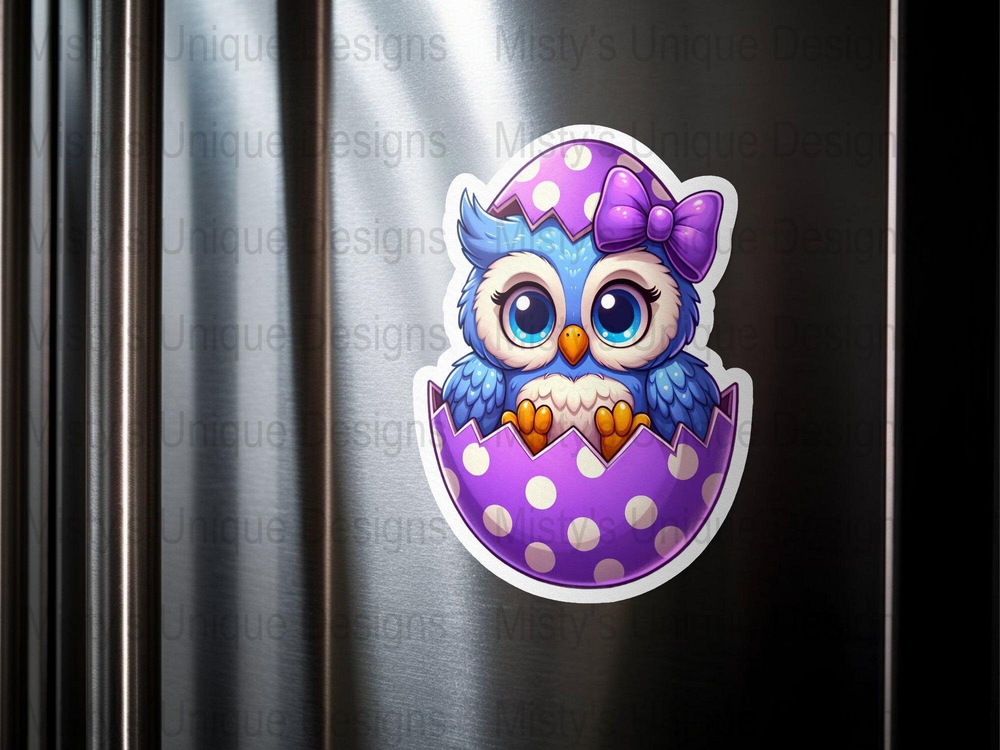 Cute Easter Owl Clipart, Digital Download, Purple Eggshell Cartoon Owl ...