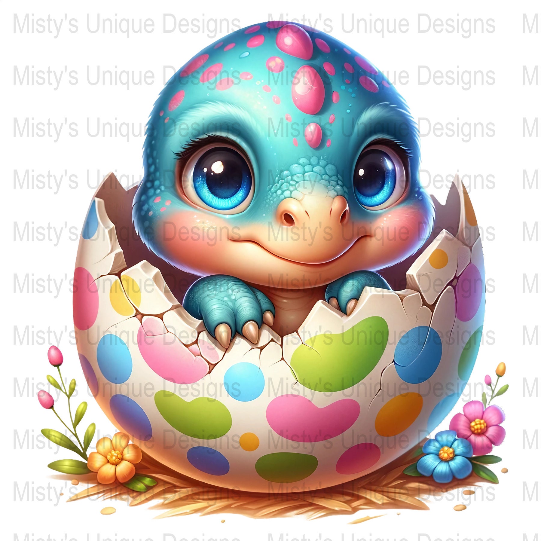 Cute Baby Dinosaur Hatching Clipart, Digital Download, Kids Nursery Art ...