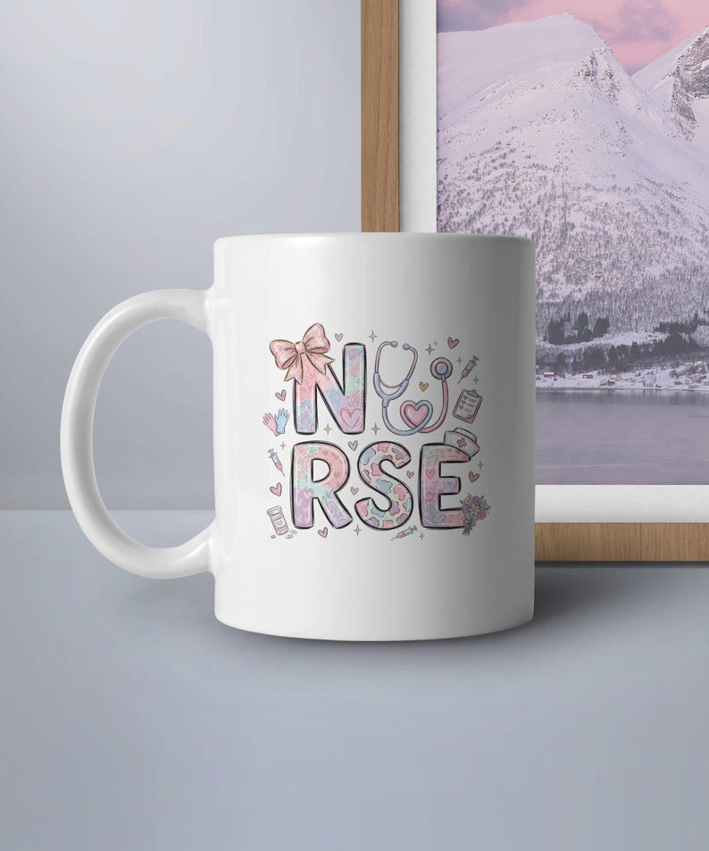 Nurse Digital Download Clipart PNG, Floral Nurse Image, Cute Nurse ...