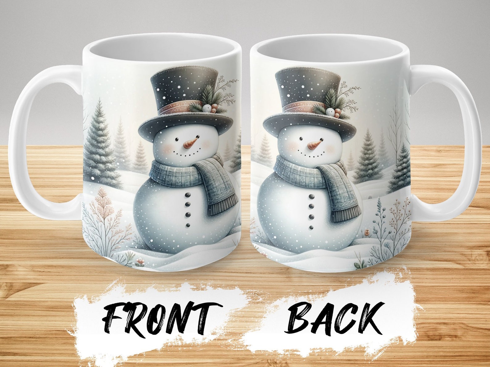 Beautiful Vintage Style Snowman Scene Mug, Coffee Mug Winter Season ...
