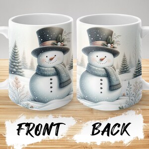 Beautiful Vintage Style Snowman Scene Mug, Coffee Mug Winter Season ...