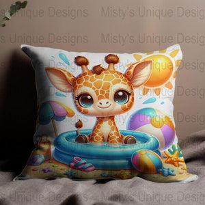 Baby Giraffe Pool Party Clipart, Nursery Decor (digital Download) - Etsy