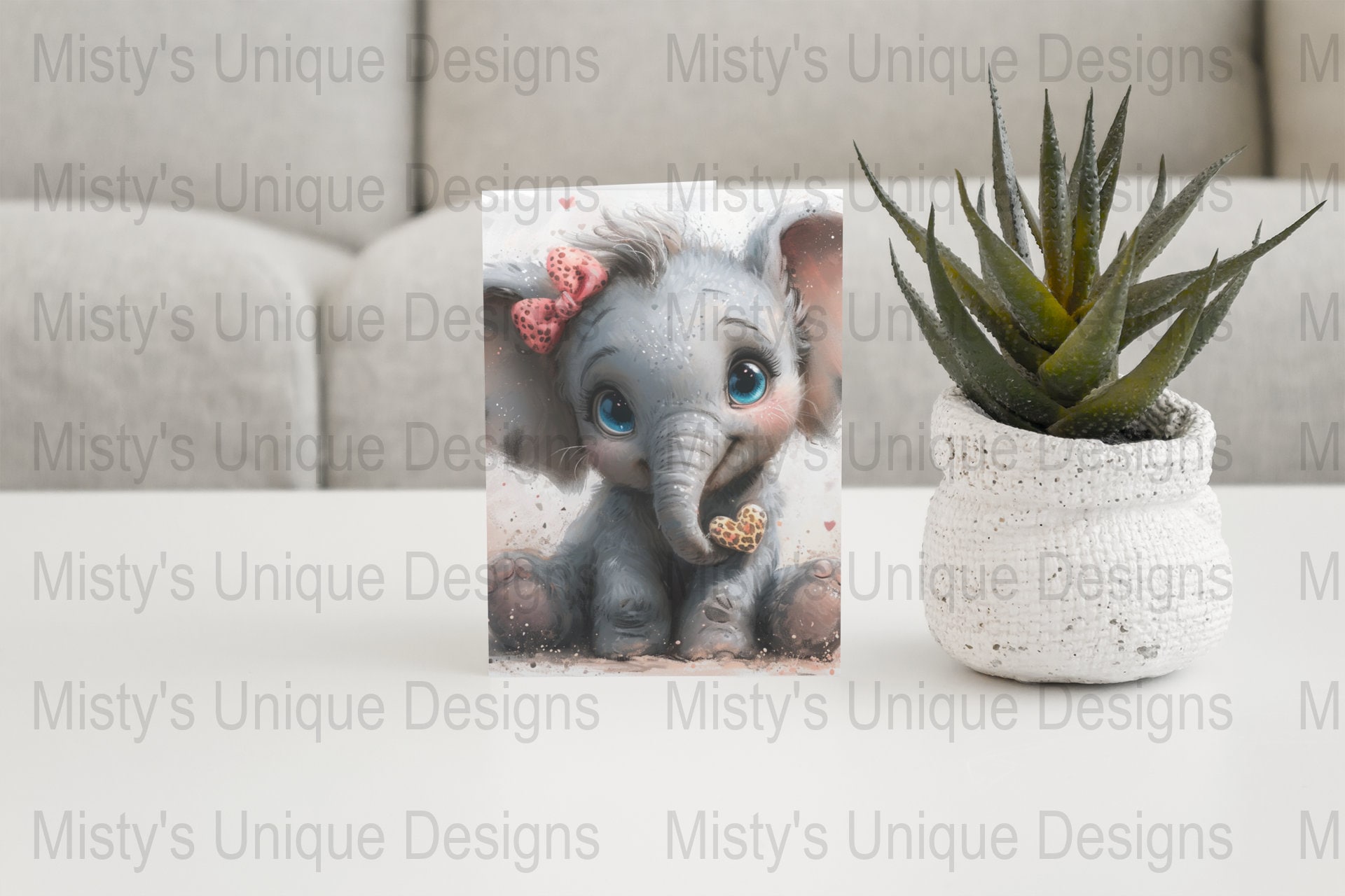 Cute Baby Elephant Digital Download, Nursery Decor Art, Pink Bow ...