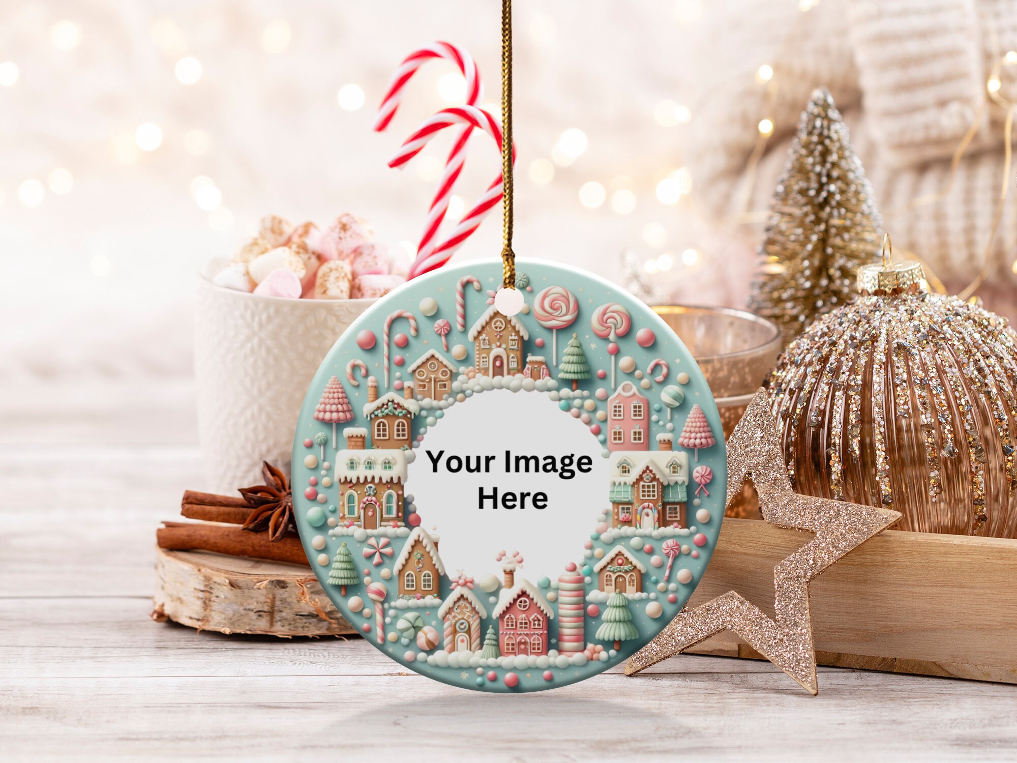 Personalized Christmas Candy Village, Candy Christmas Ornament, Custom ...