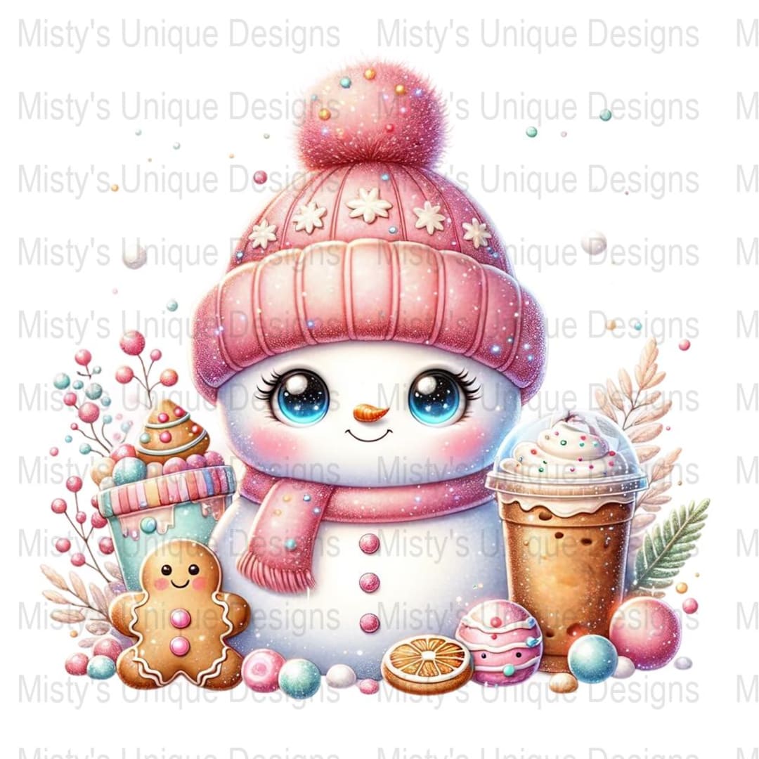 Cute Snowman Clipart PNG, Winter Digital Download, Christmas Holiday ...