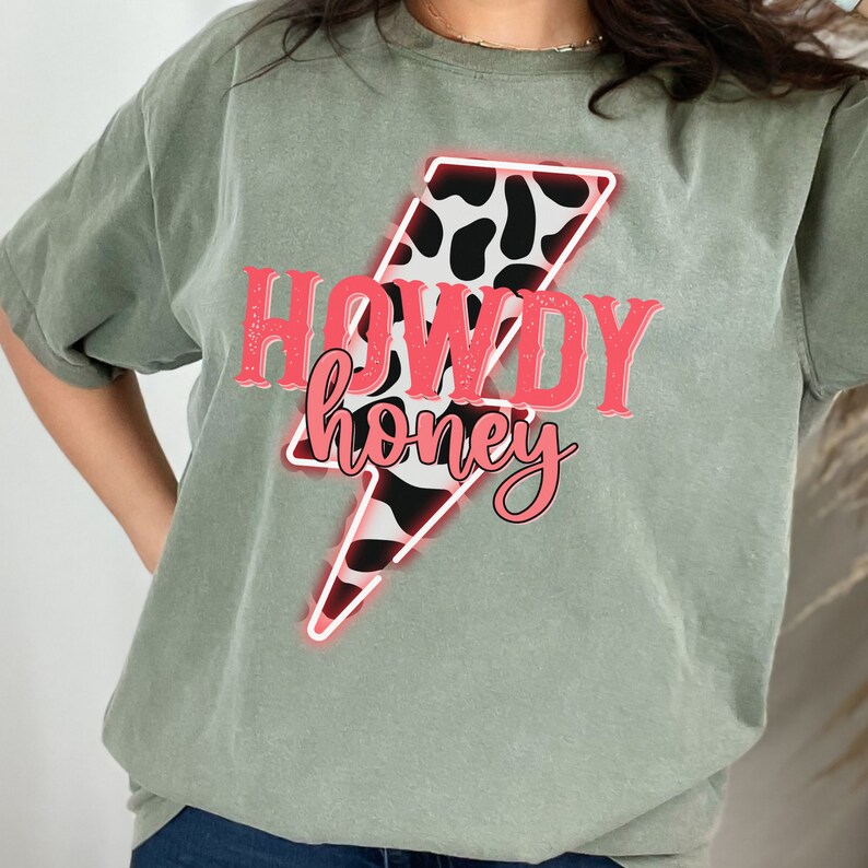 Western Cow Print Howdy Honey Shirtvintage Style - Etsy