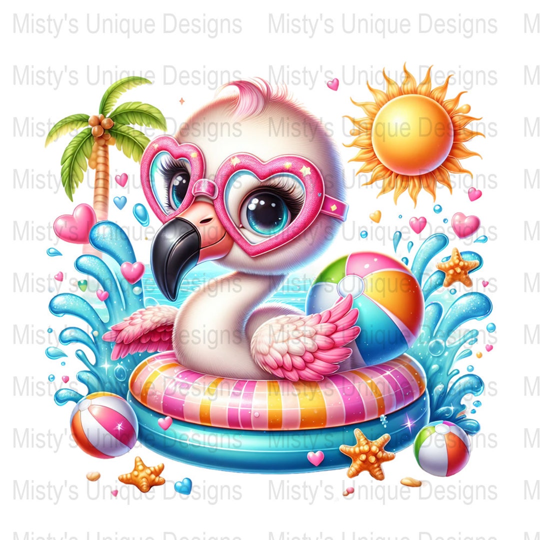 Flamingo PNG Clipart, Summer Beach Theme (digital Download) - Etsy