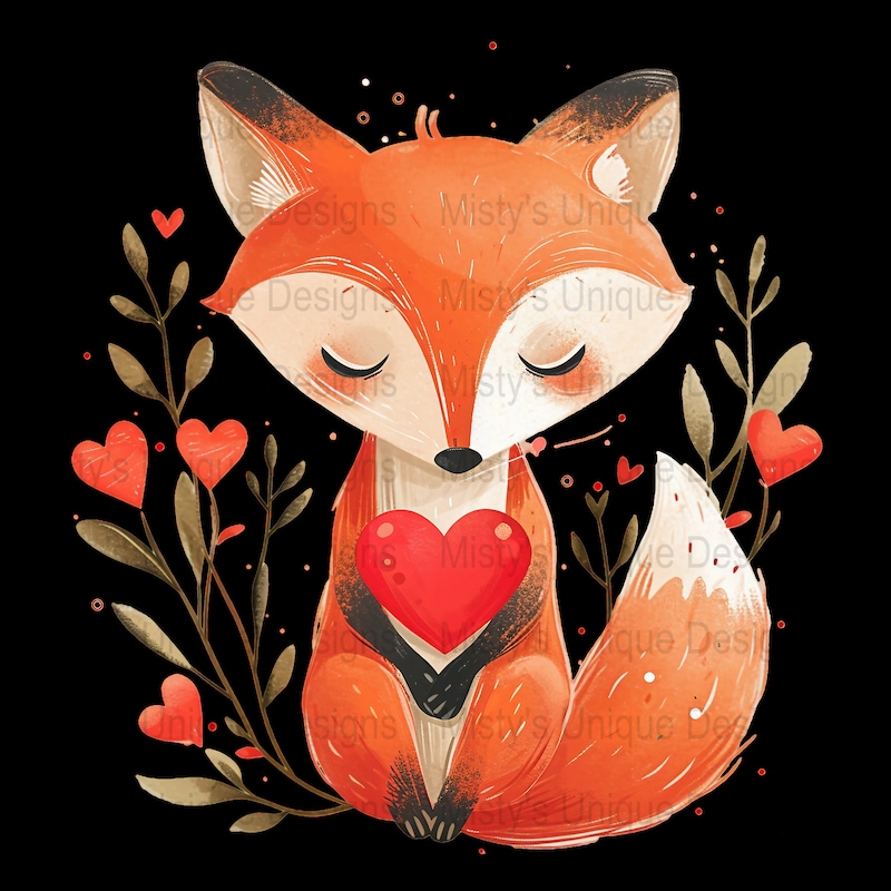 Fox Valentine Card - Etsy