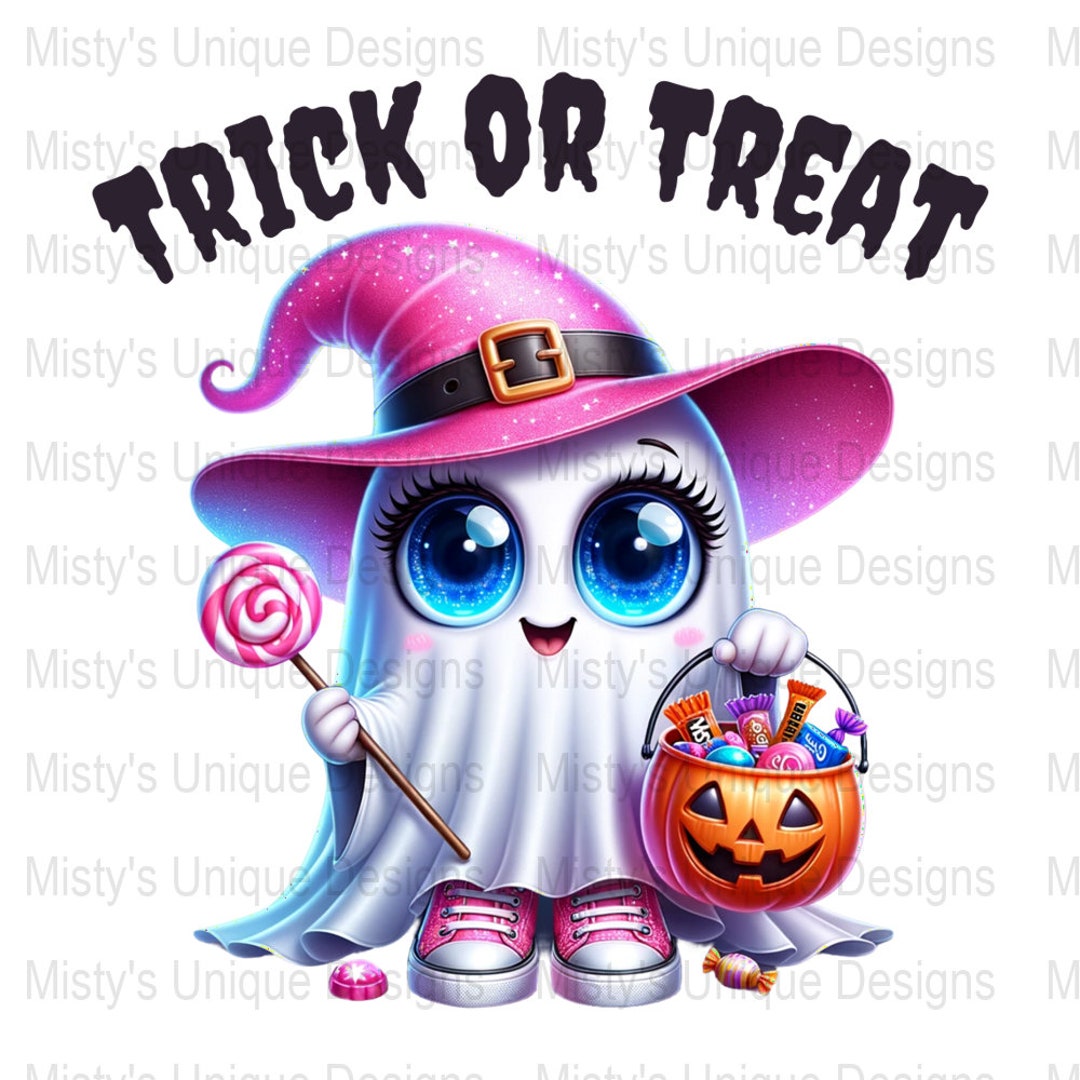 Halloween Ghost PNG, Cute Ghost Clipart, Trick or Treat Digital ...