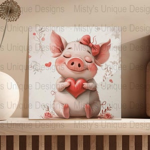 Piglet With Heart PNG, Adorable Pig Digital Paper (digital Download) - Etsy