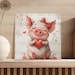 Adorable Piglet Digital Paper, Cute Pig With Heart Illustration PNG ...