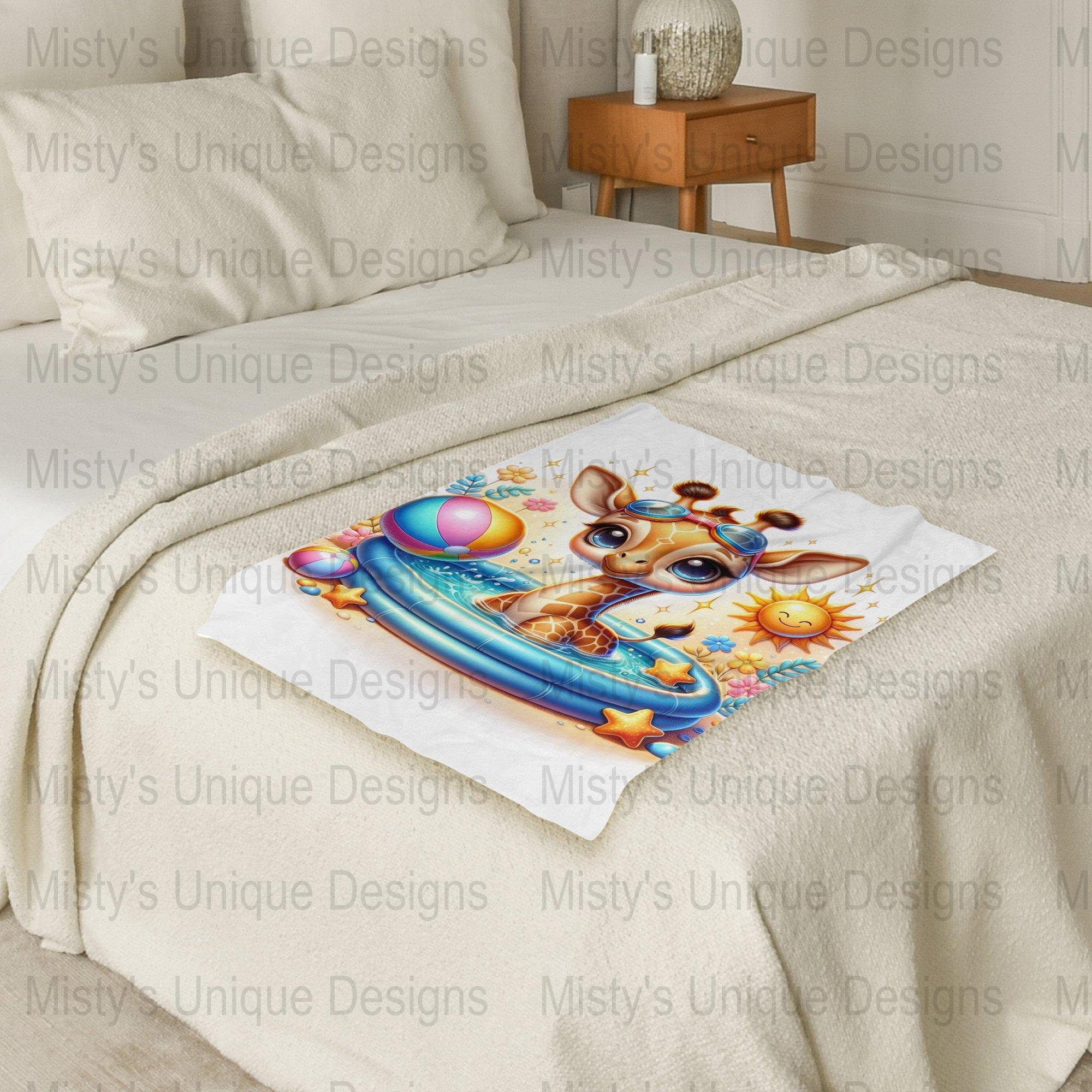 Cute Giraffe Swimming Pool Clipart, Digital Download, Summer Fun ...