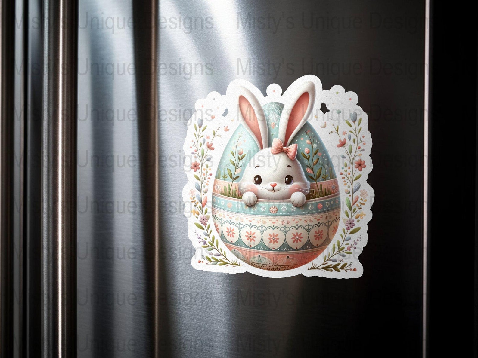 Easter Bunny Clipart PNG, Cute Rabbit Digital Download, Spring Floral ...