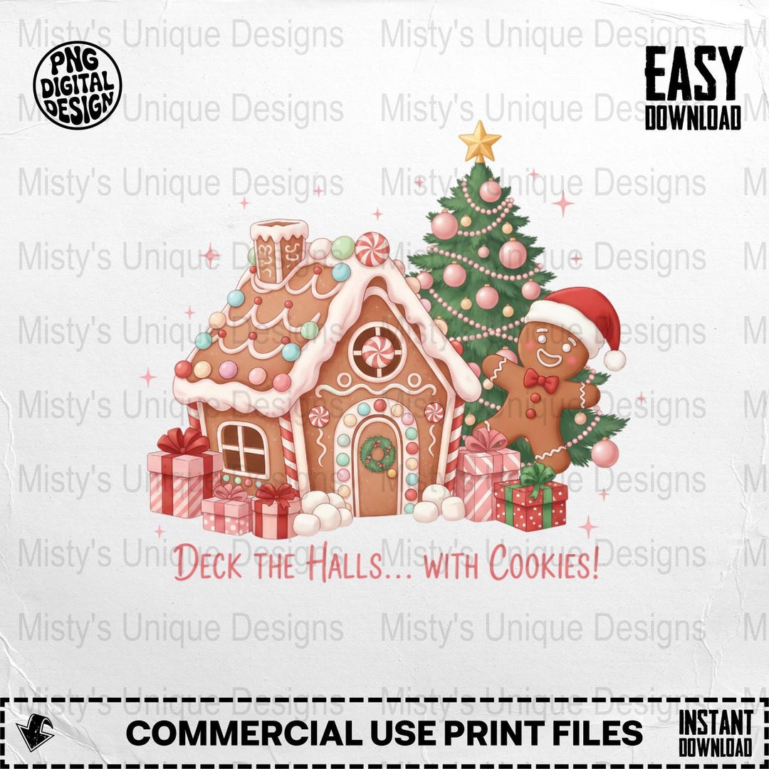 Gingerbread House Digital Download Clipart PNG, Christmas Gingerbread ...