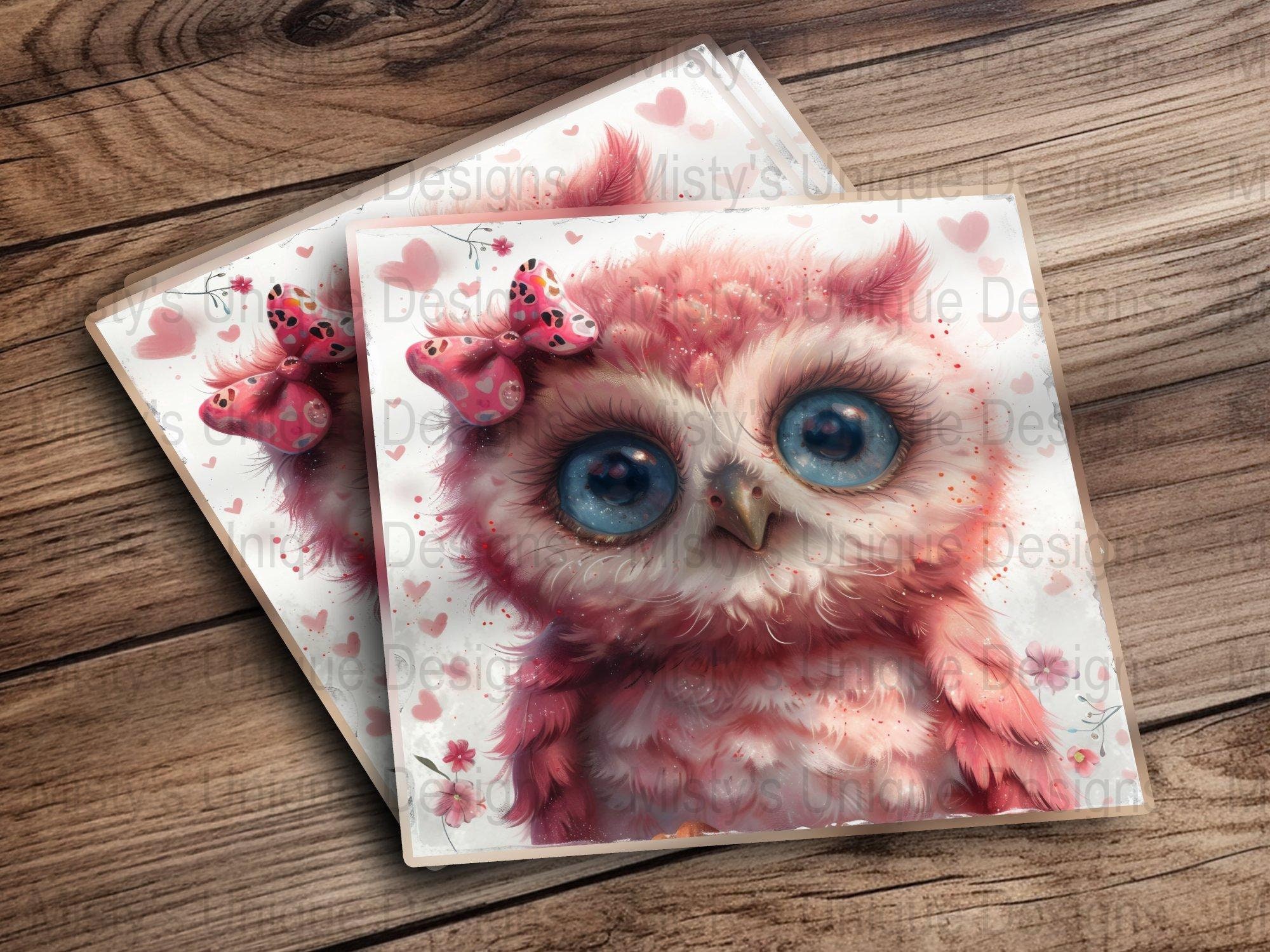 Cute Pink Owl Digital Paper, Printable PNG Download, Whimsical Animal ...