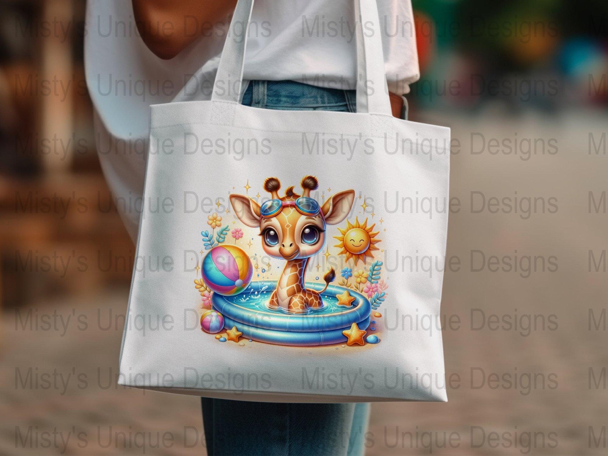 Cute Giraffe Swimming Pool Clipart, Digital Download, Summer Fun ...