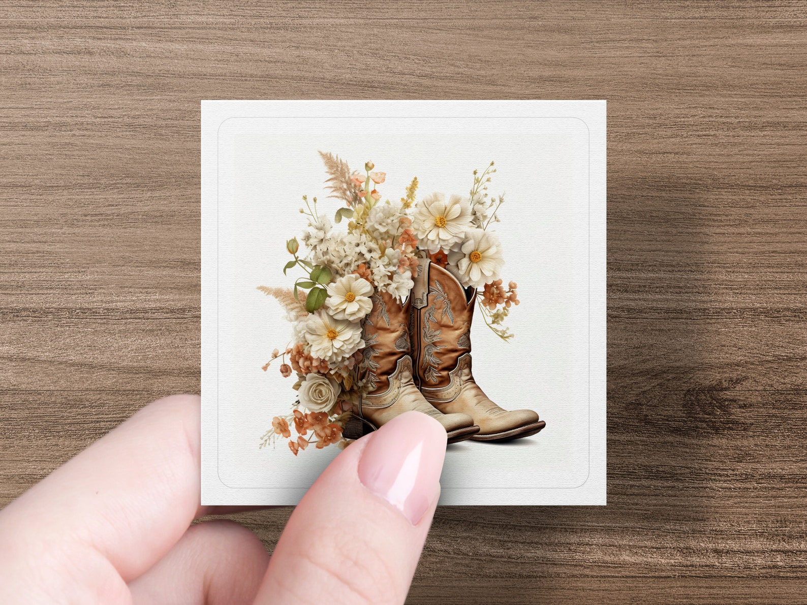 Floral Western Cowboy Boots Digital Paper (PNG) - Etsy