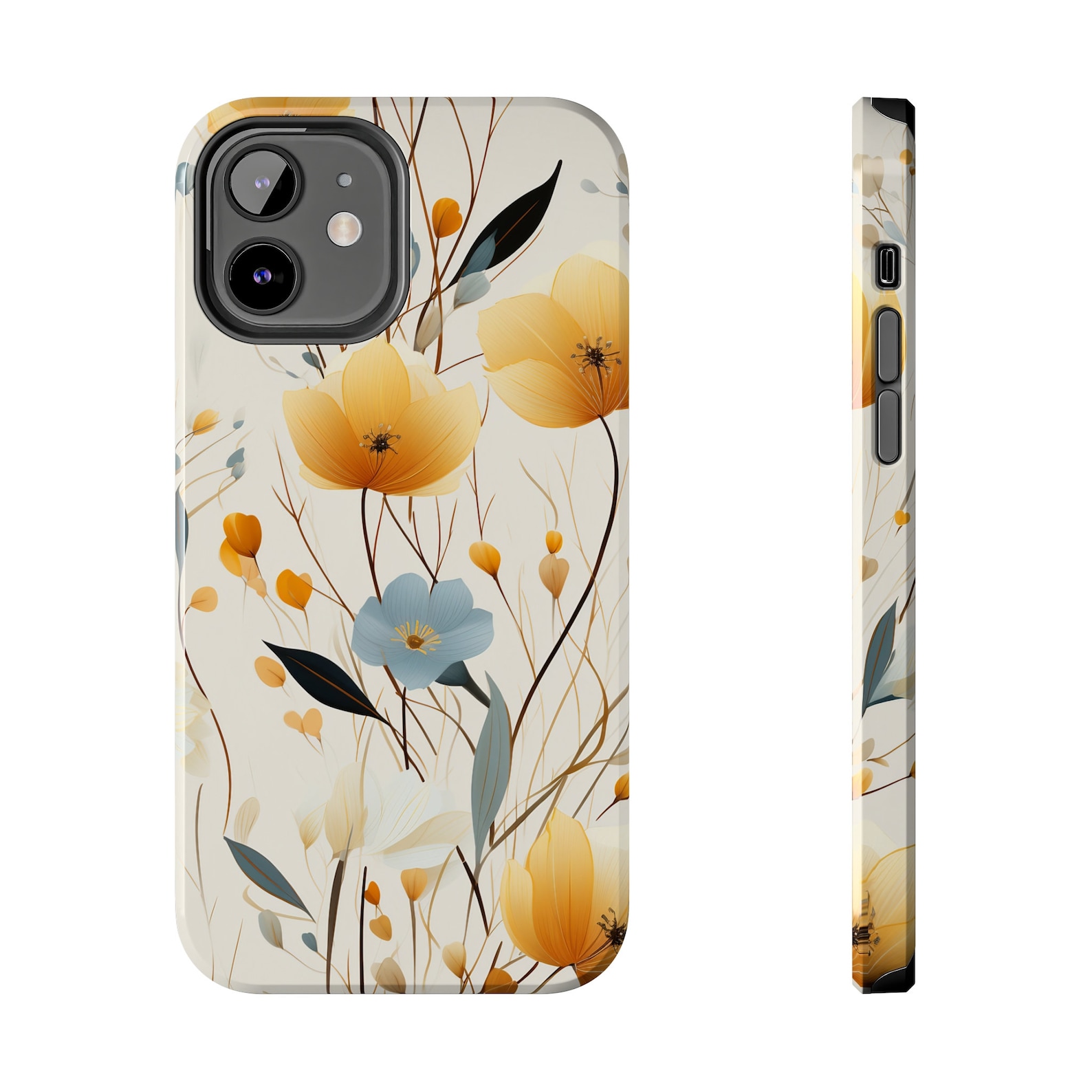 Wildflowers Muted Tones Digital Print Design Tough Phone Case ...