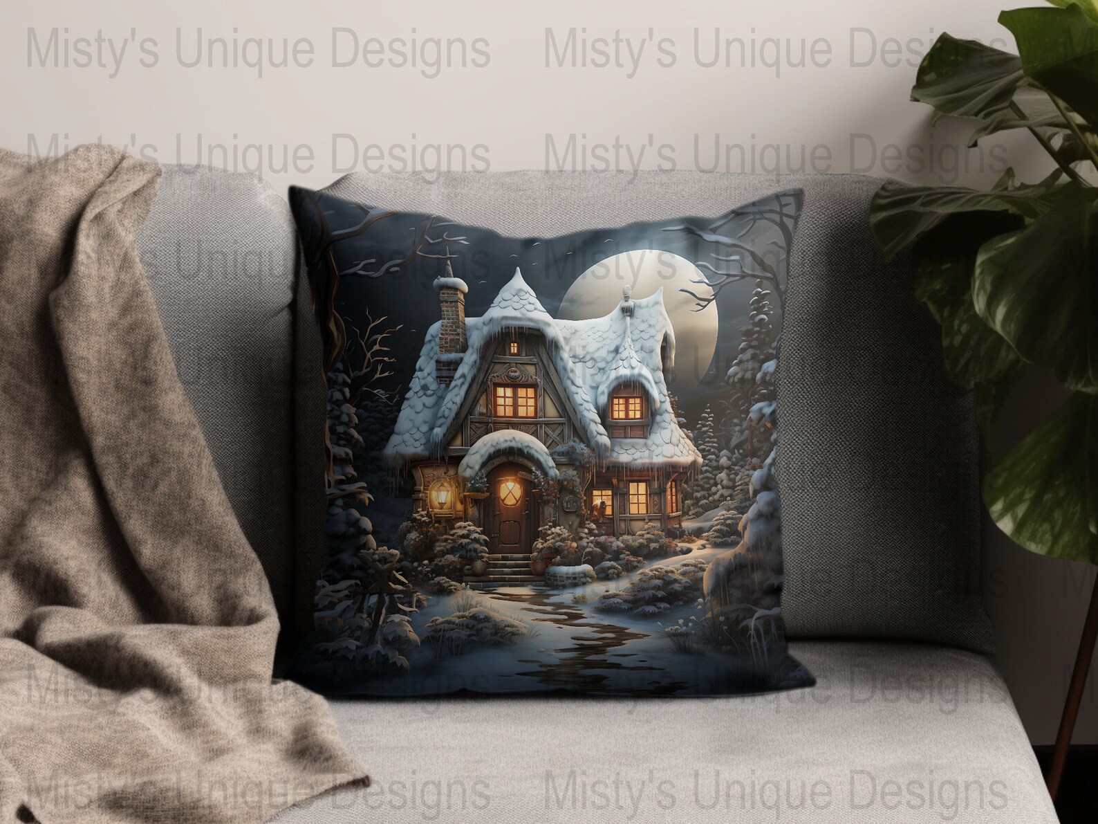 Cabin in Winter Digital Paper, Winter Cabin PNG Digital Paper, Cabin ...