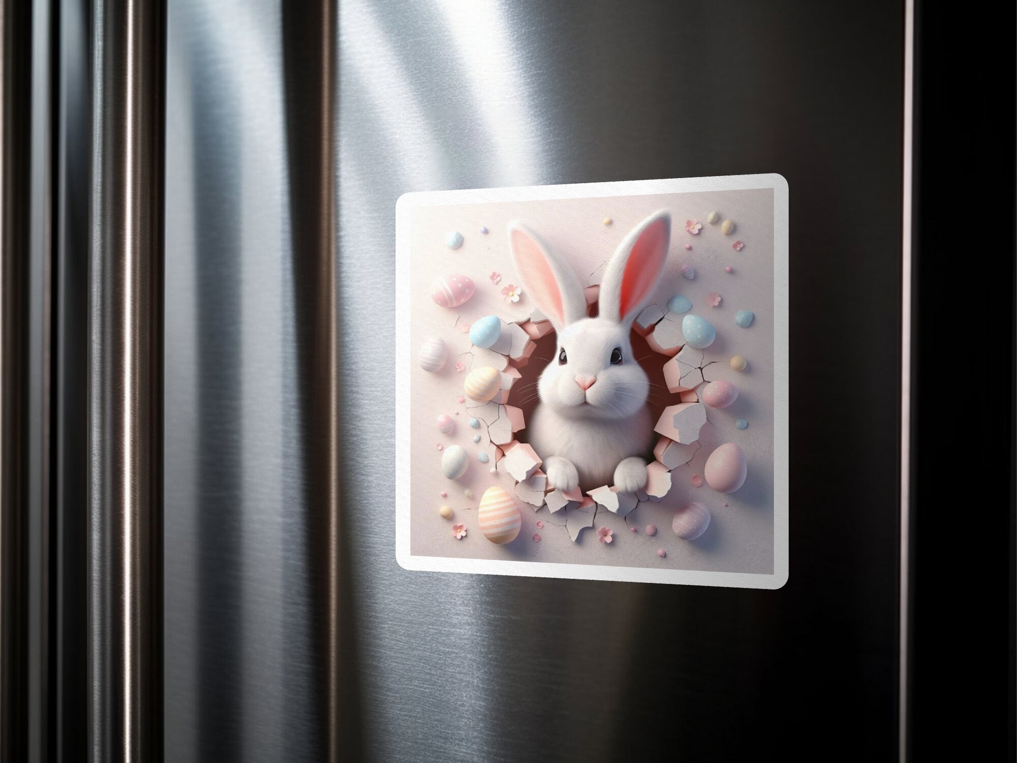 Easter Bunny Magnet, Spring Decor, Cute Rabbit Fridge Magnet, Pastel ...