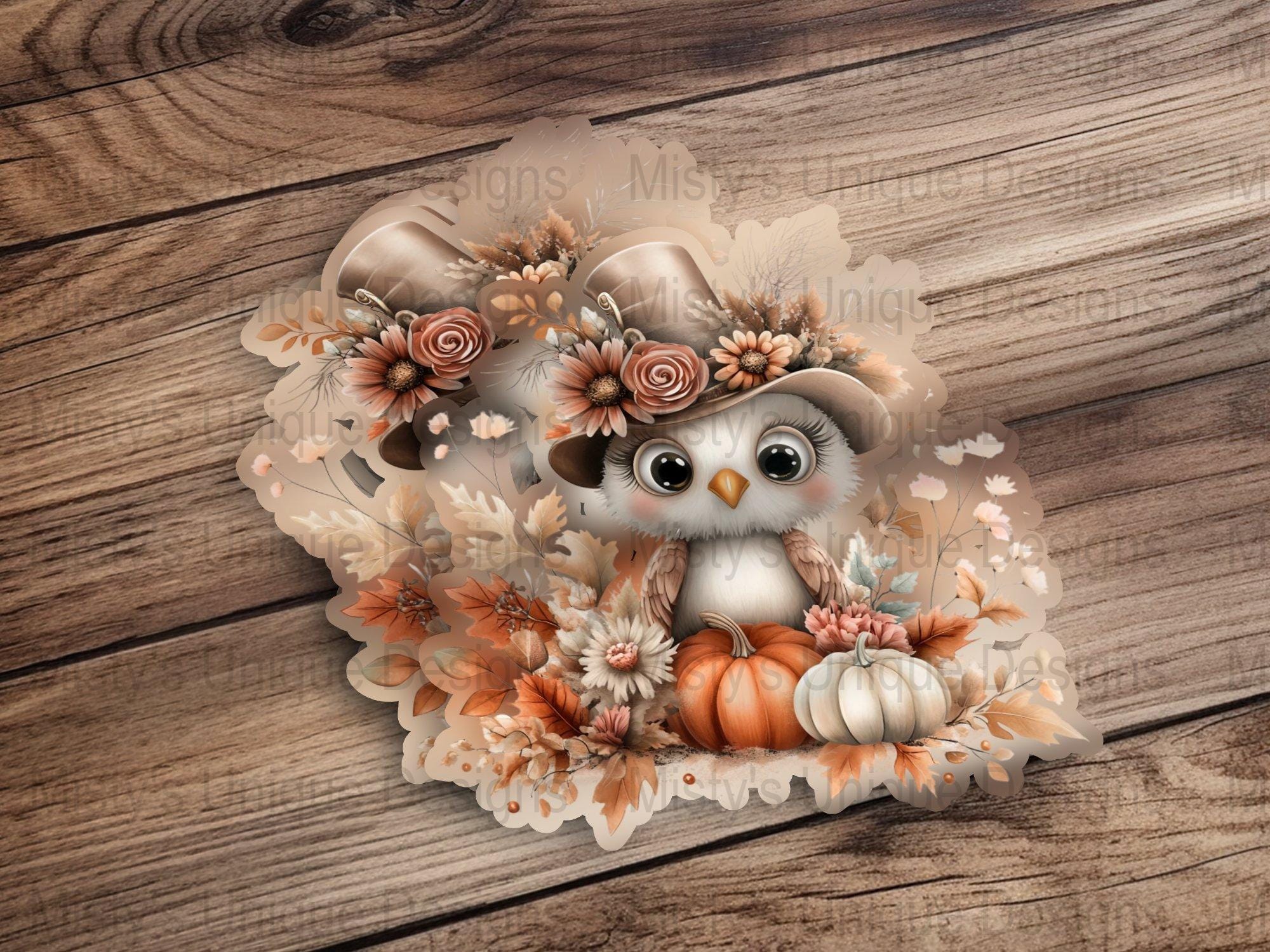 Fall Harvest Owl Clipart Autumn Pumpkin Digital Download Cute Owl ...