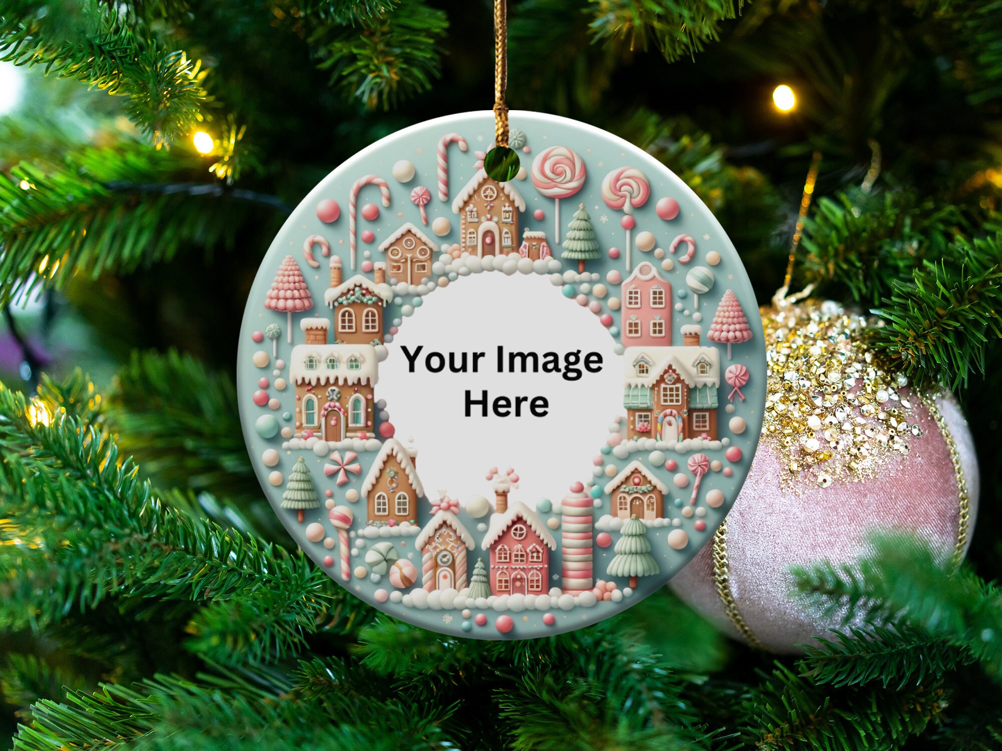Personalized Christmas Candy Village, Candy Christmas Ornament, Custom ...