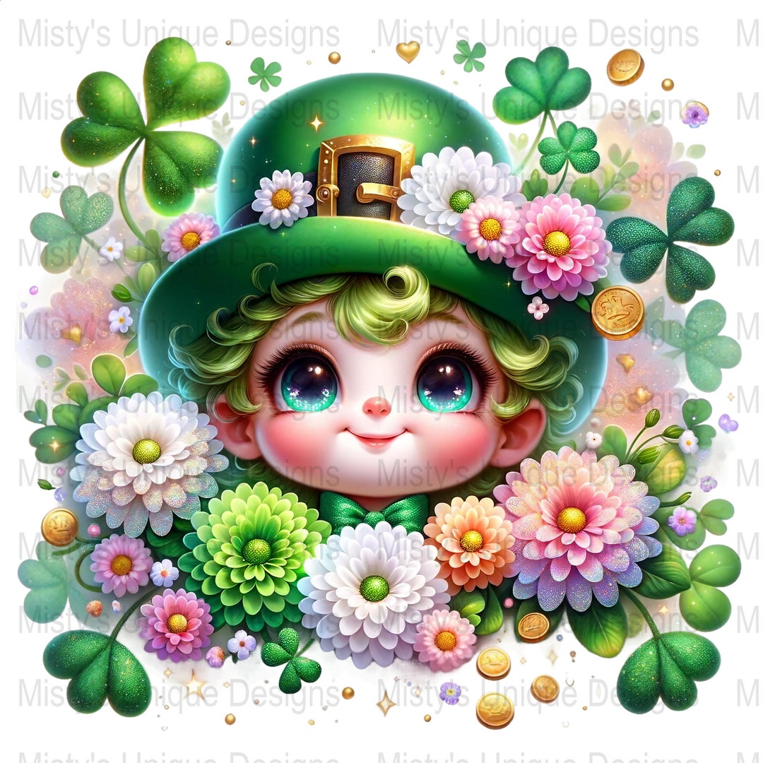 St. Patrick's Day Clipart, Cute Leprechaun PNG, Digital Download, Irish Festive Graphics, Green ...