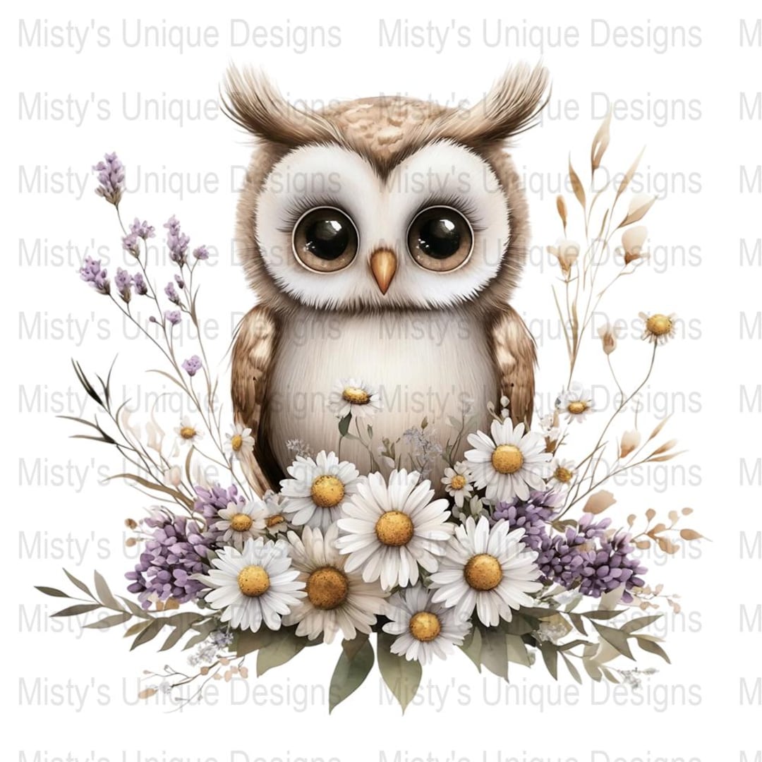 Cute Owl Digital Download Clipart, Woodland Animal Illustration PNG ...
