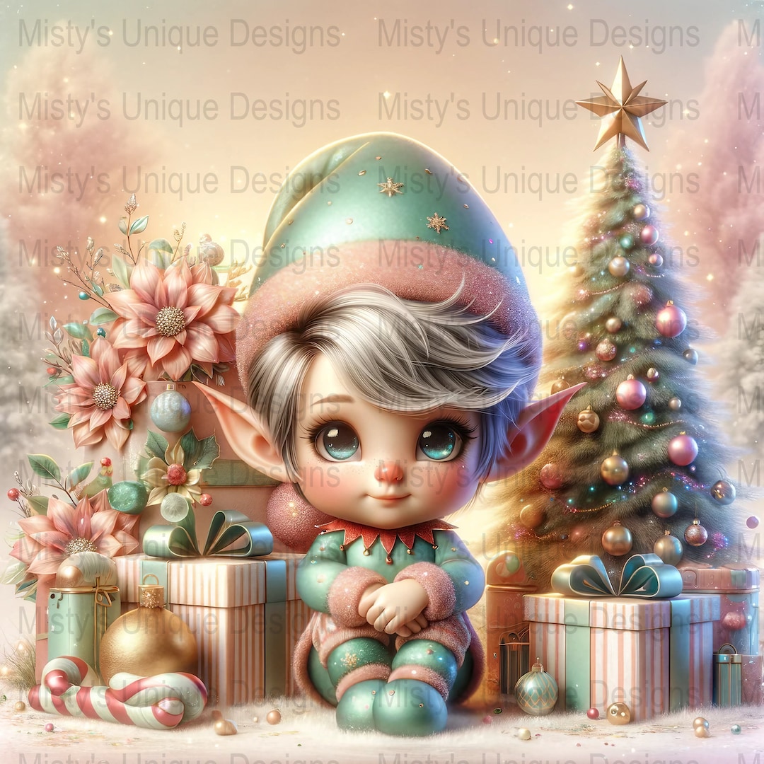 Cute Christmas Elf Digital Paper Digital Paper Pack Cute - Etsy